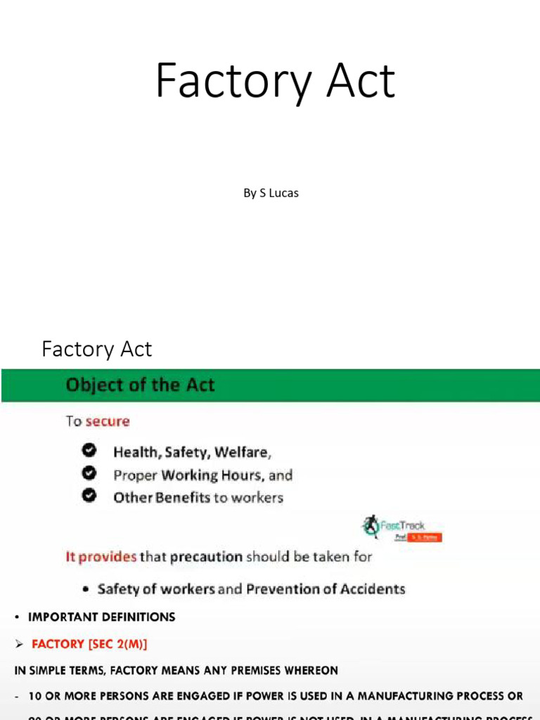 Factory Act | PDF
