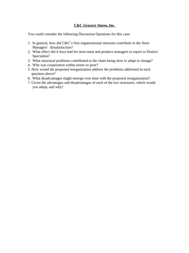 C&C Grocery Stores, Inc. | PDF