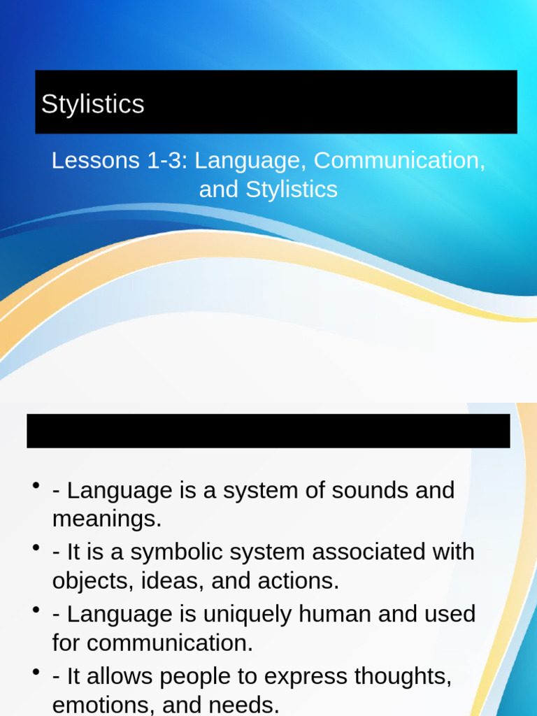 Lecture in Stylistics | PDF