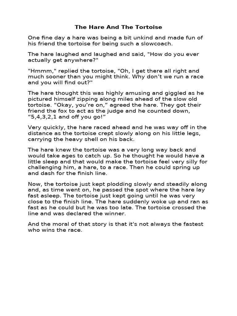 The Hare and The Tortoise | PDF | Mouse