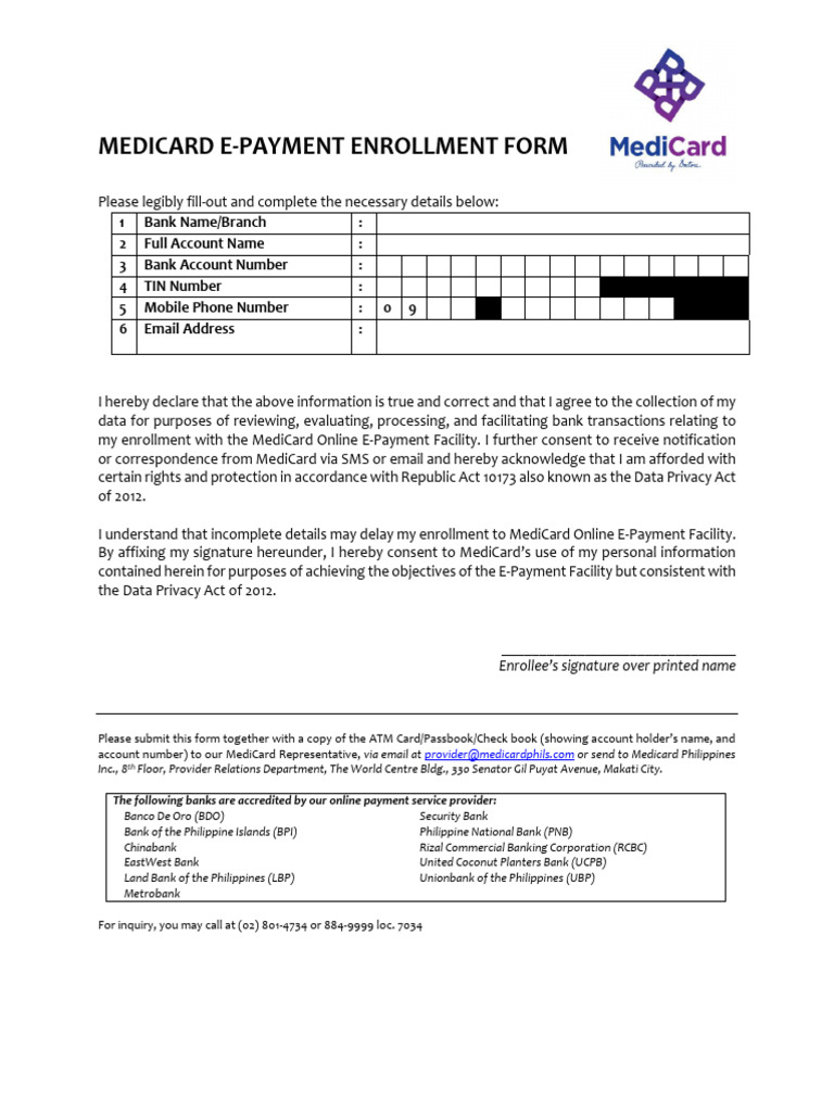 E-Payment Form With Waiver | PDF