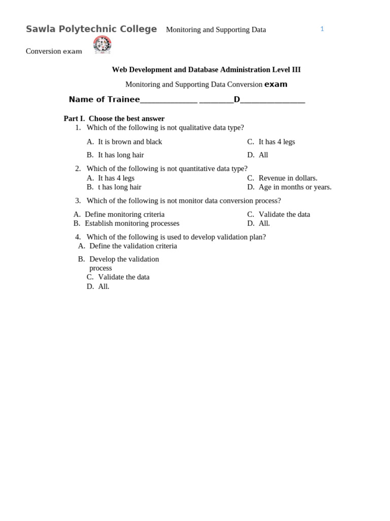 exam data conversion | PDF | Data | Data Analysis