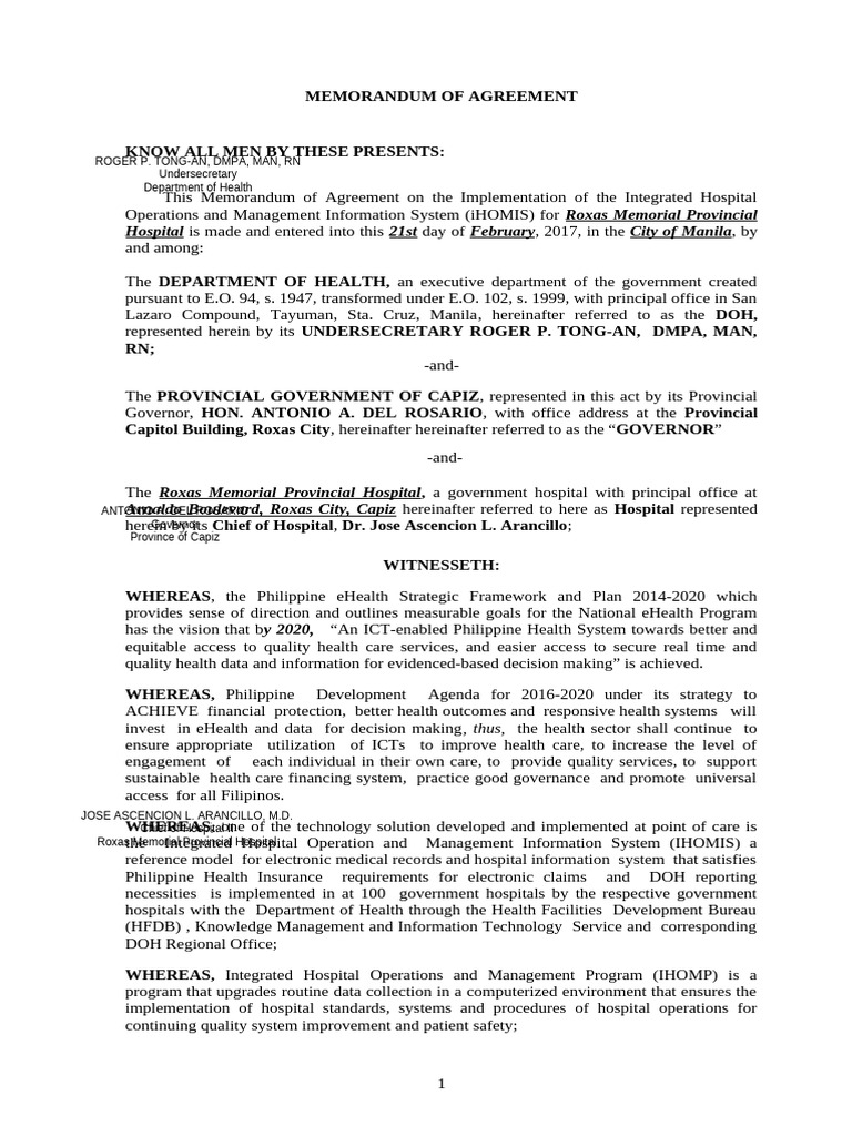 Ihomis MOAforhospitalsver RMPH | PDF | Computing