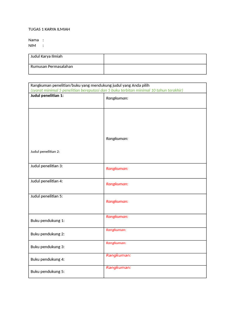 Format Tugas 1 Karya Ilmiah | PDF