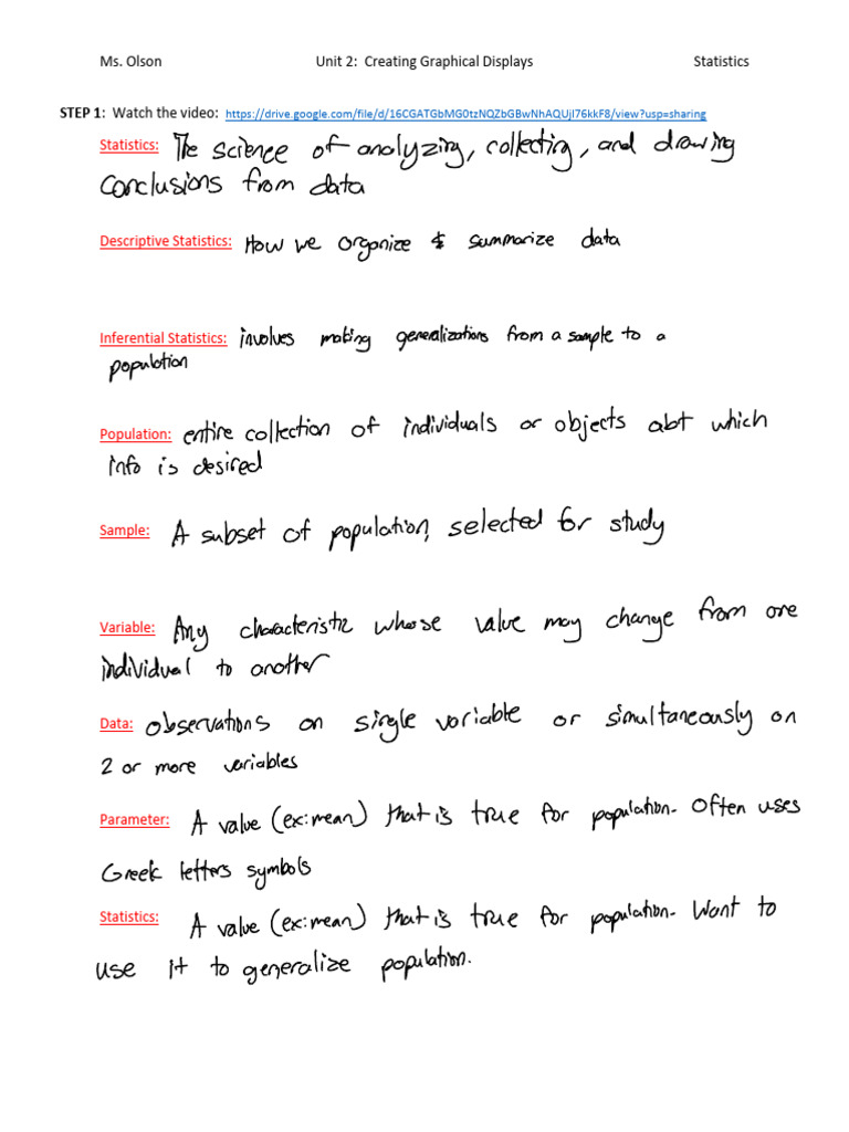 Notes Varibles and Graphs Reg Stats | PDF | Statistics | Scientific Method