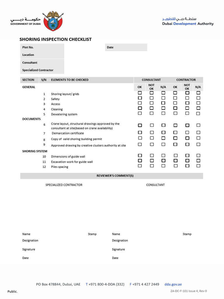 Shoring Inspection Checklist Miami | PDF