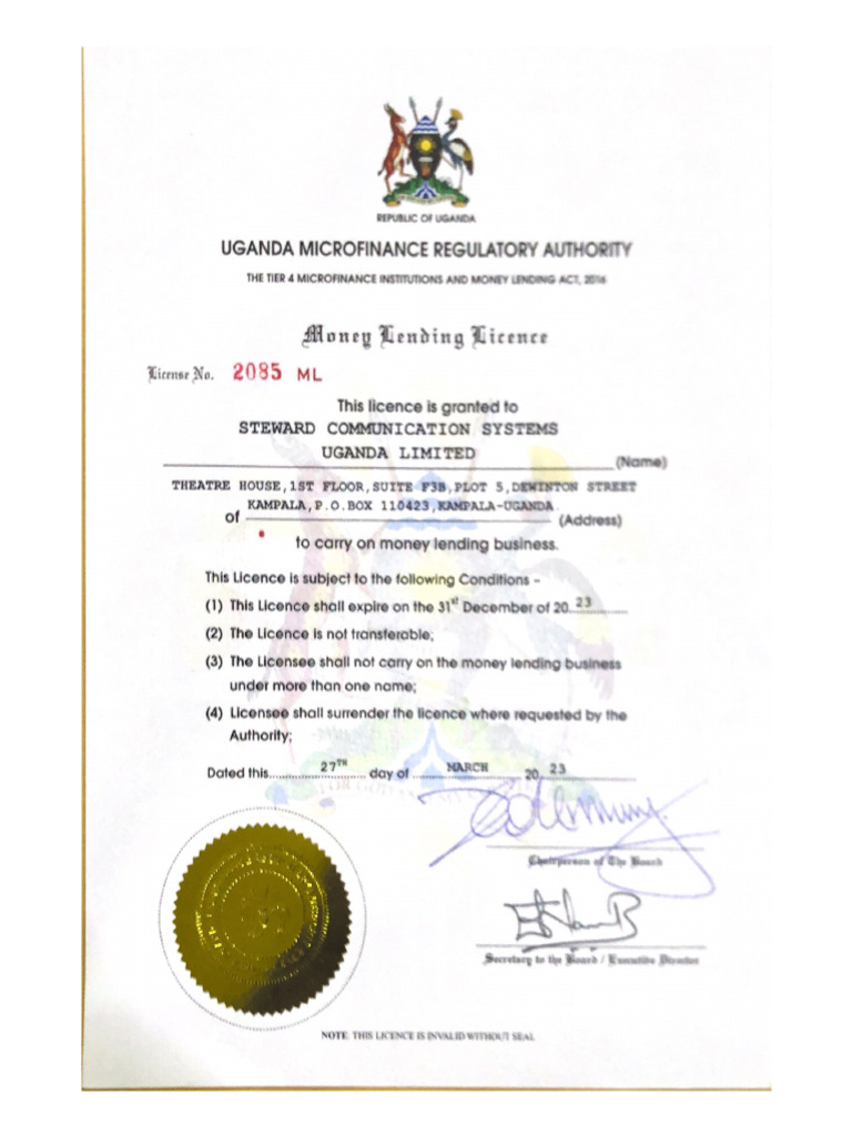 Uganda Microfinance Regulatory Authority | PDF
