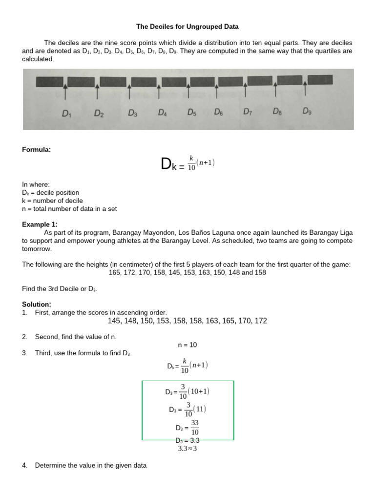 Deciles and Percentiles Explained | PDF | Percentile | Mathematics