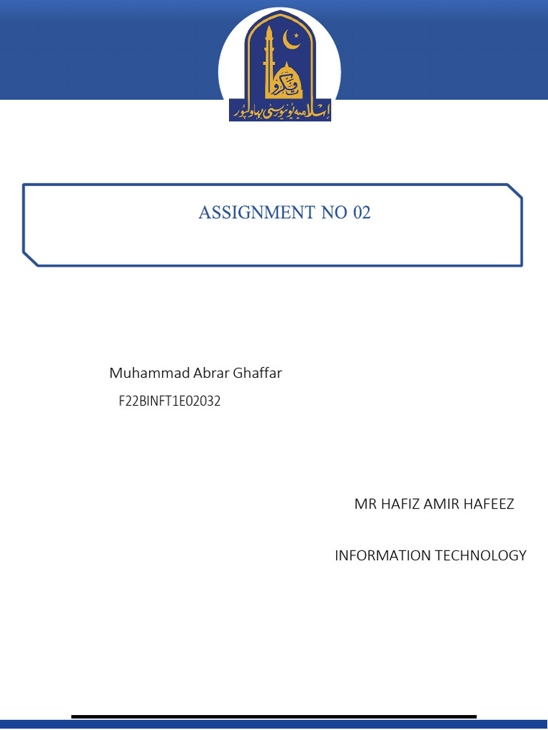 Front Page Assignment-1-1 | PDF