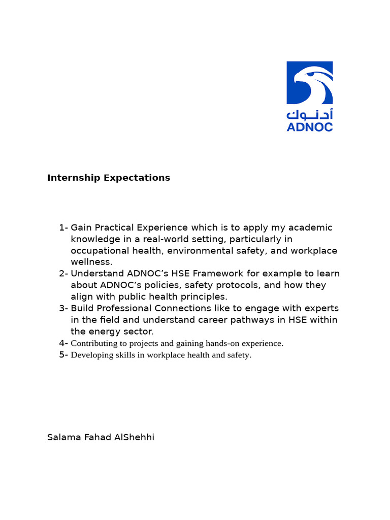 Internship Expectations | PDF