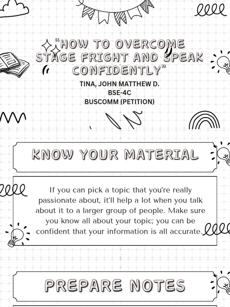 How To Overcome Stage Fright and Speak Confidently | PDF