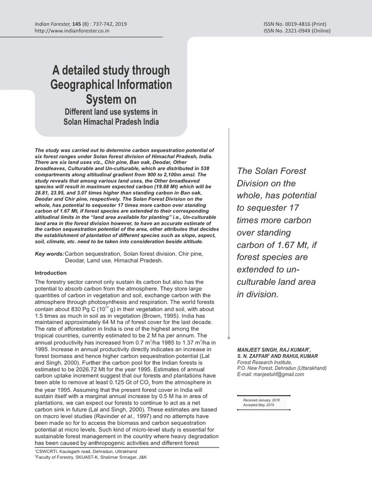 A Detailed Study Through Geographical Information System On Different Land Use in Solan Himachal ...