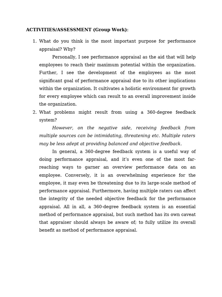 Activities/Assessment (Group Work) | PDF