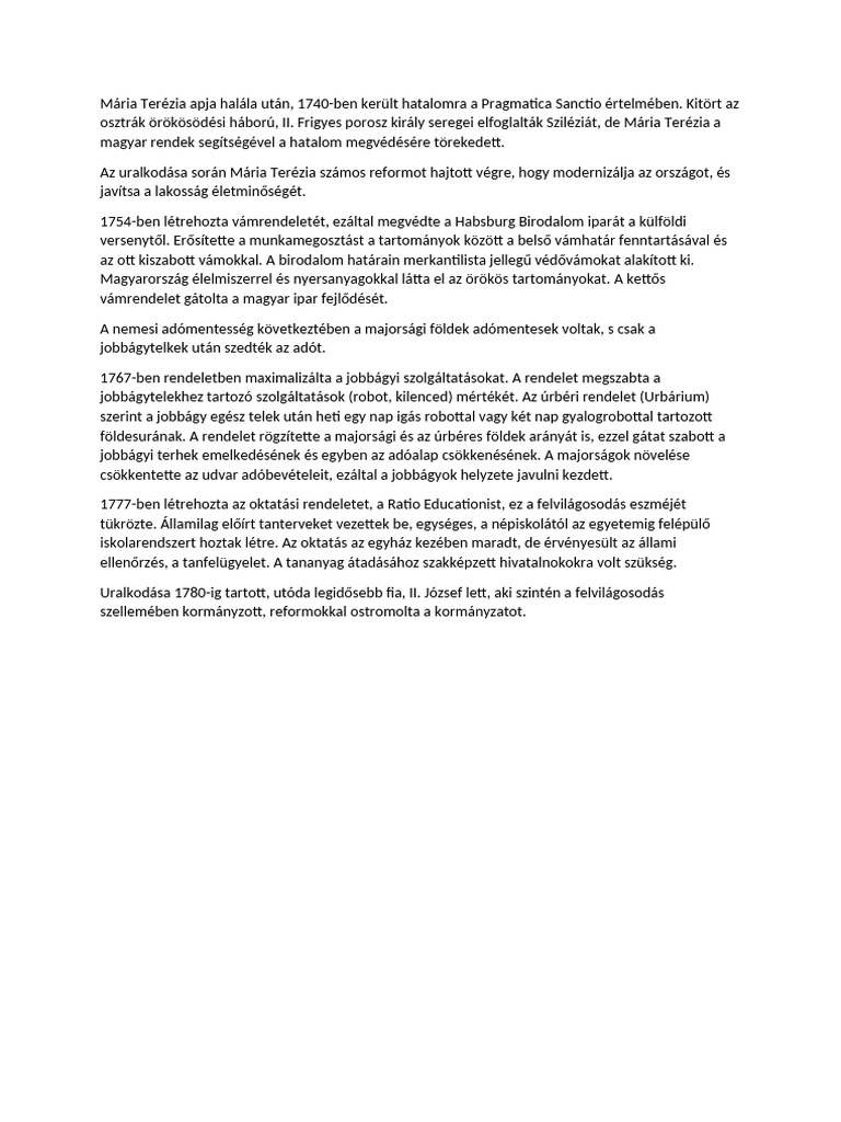 Mária Terézia Hosszú Esszé | PDF