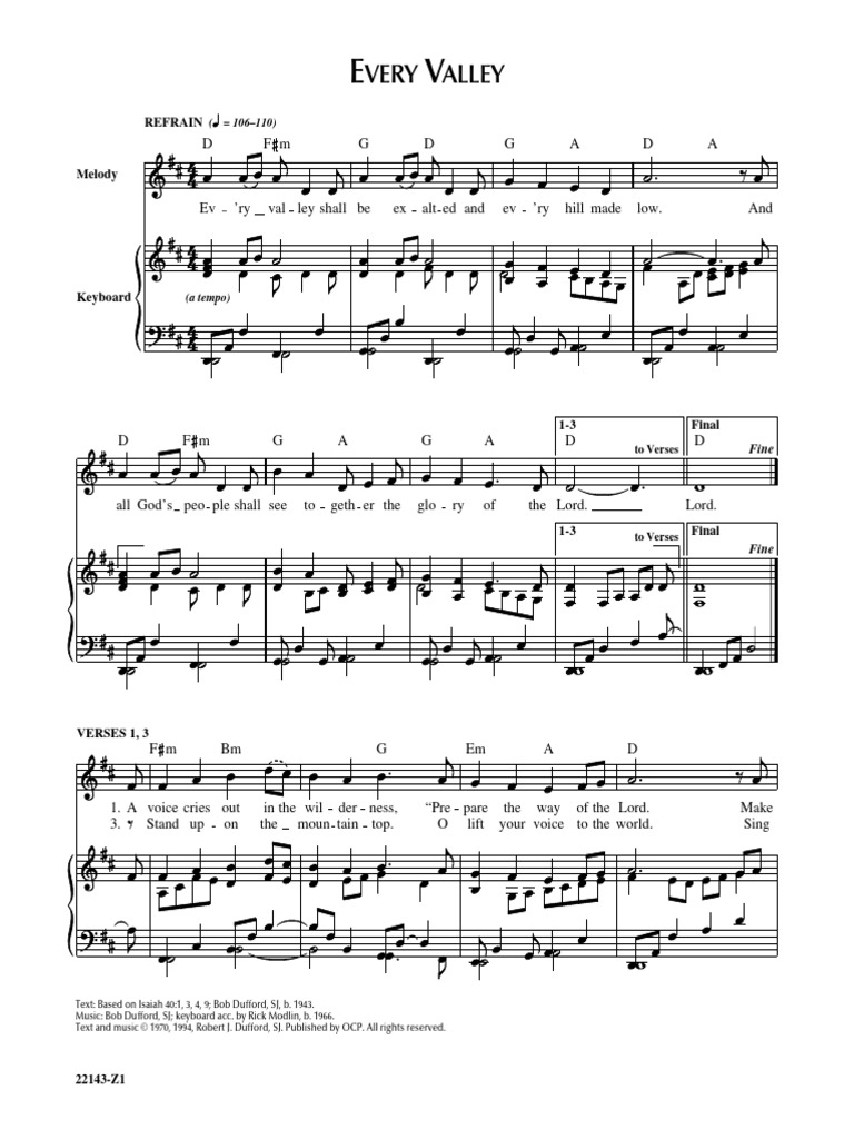 Every Valley Song Lyrics and Music | PDF | Musical Forms | Musical ...