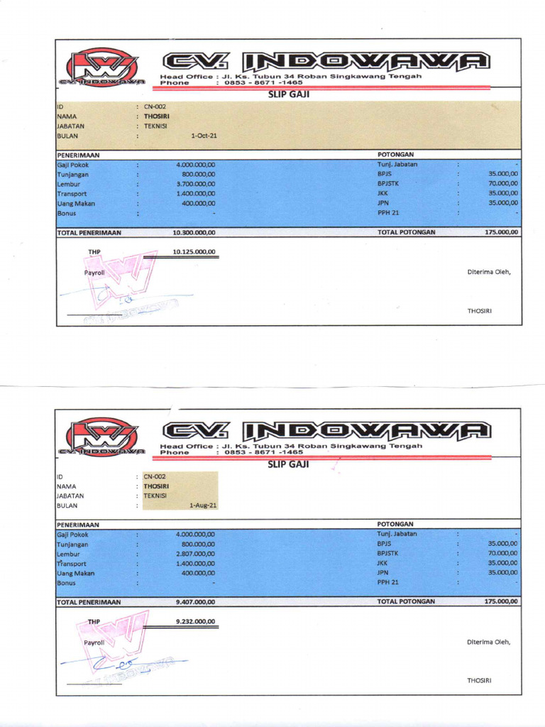 Slip Gaji | PDF