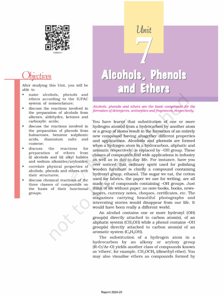 Alcohols, Phenols, Ether | PDF