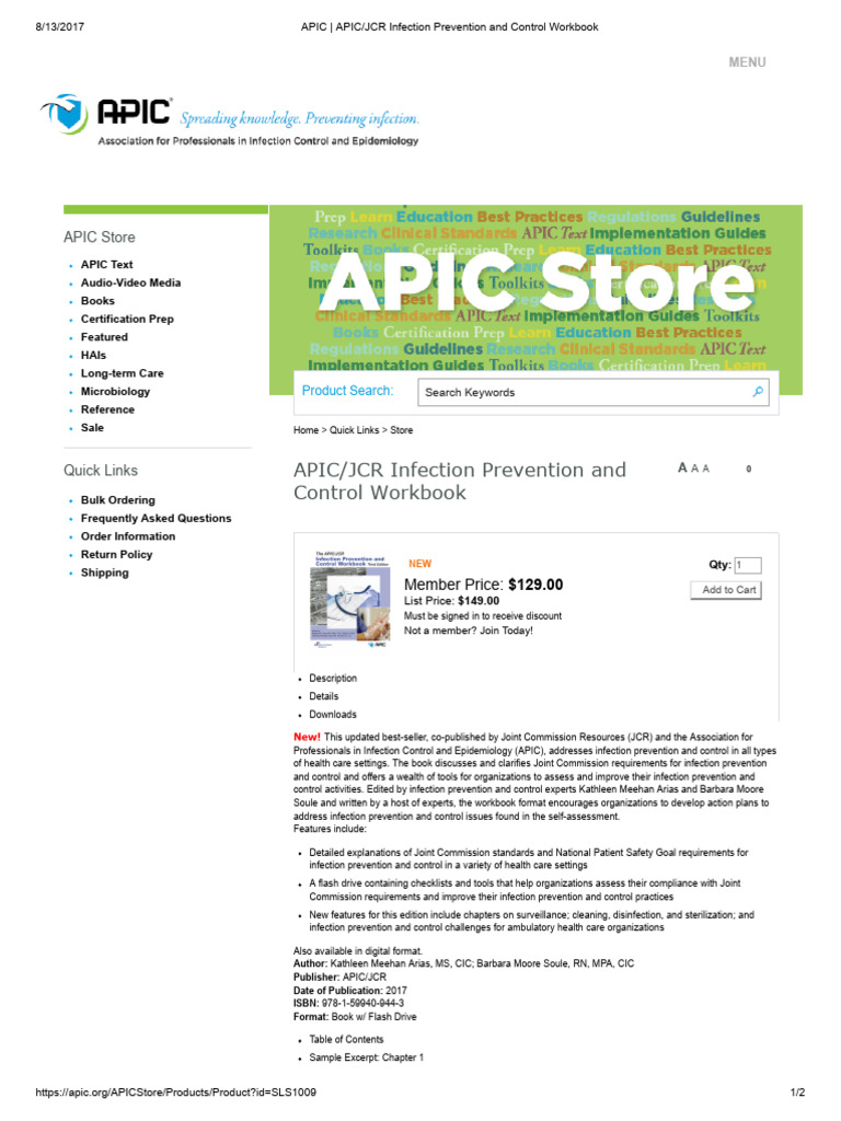 APIC - APIC - JCR Infection Prevention and Control Workbook | PDF ...