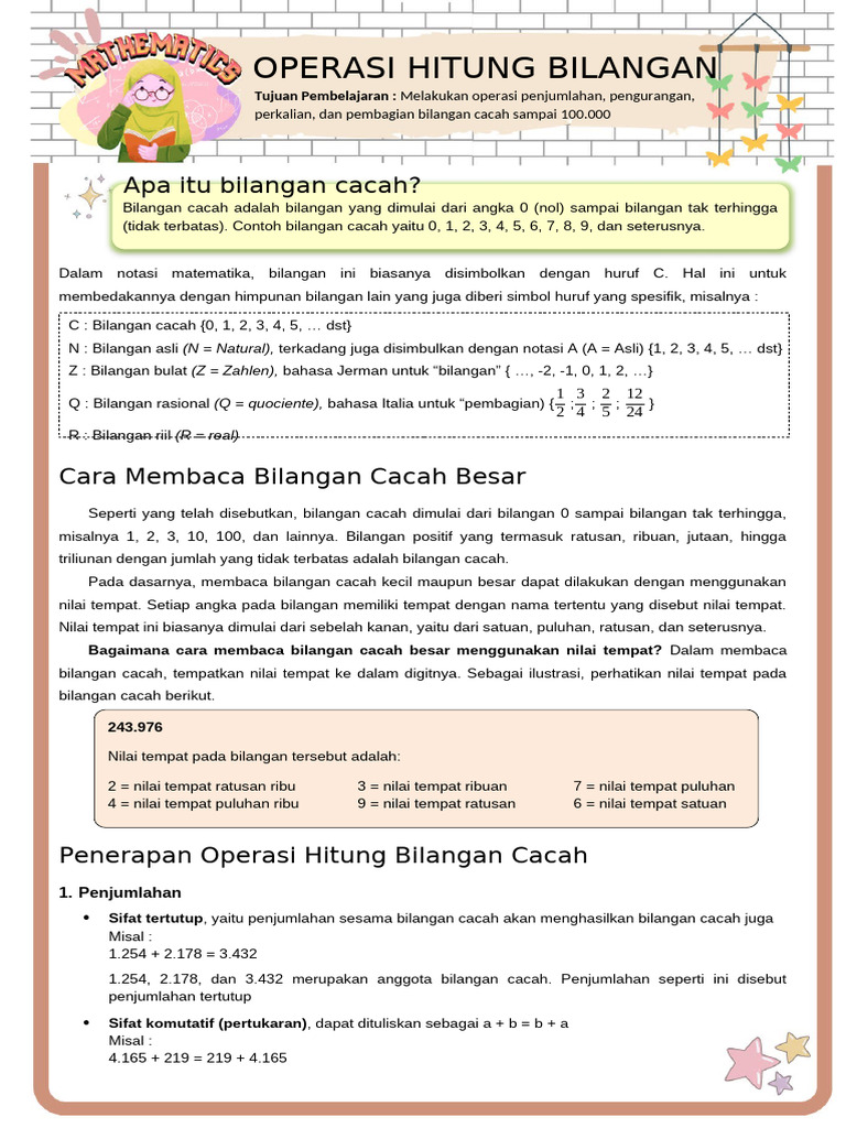 Modul 1 Mat (Operasi Hitung Bilangan Cacah) | PDF