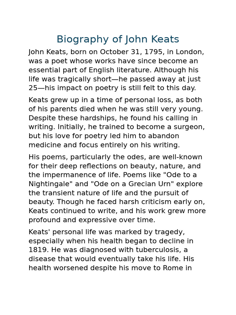 john keats | PDF