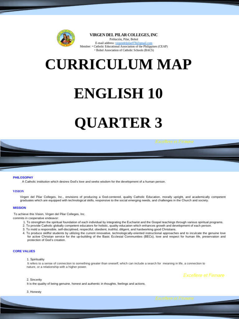 Curriculum Map Eng10 q3 | PDF | Learning | Disciplines