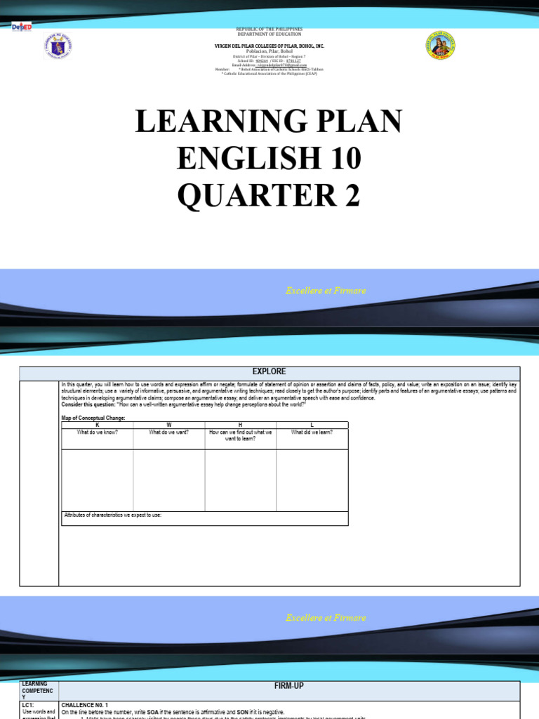 Learning Plan q2 | PDF | Essays