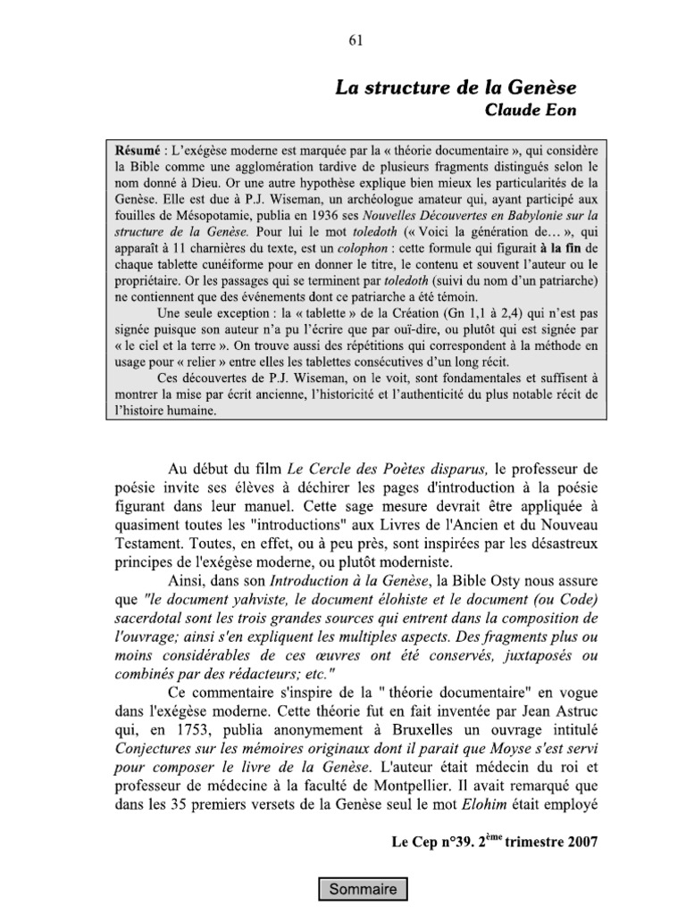 La Genèse Partie 3 | PDF