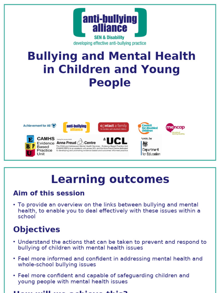 Mental Health and Bullying PPT Final | PDF | Bullying | Mental Health