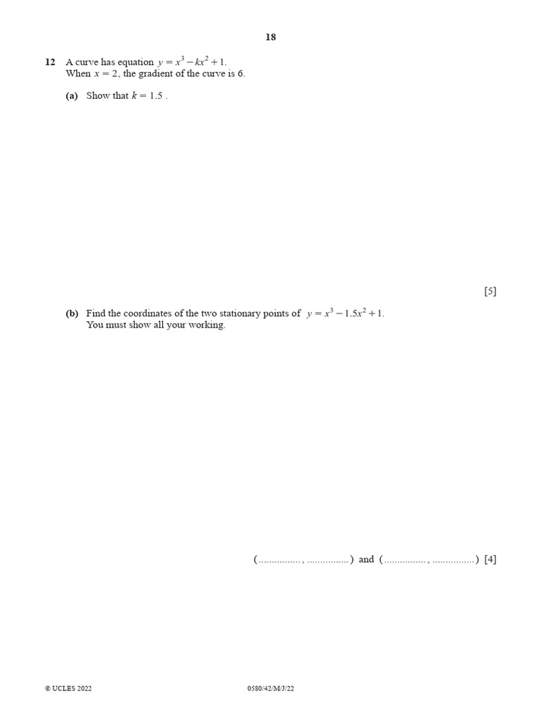 Curve Equation and Stationary Points | PDF