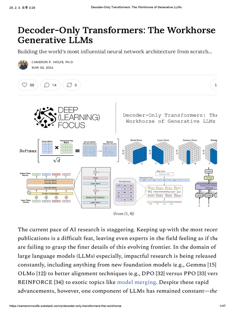 Decoder-Only Transformers_ the Workhorse of Generative LLMs | PDF | Matrix (Mathematics) | Algebra