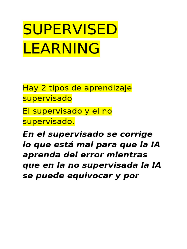 Supervised Learning | PDF