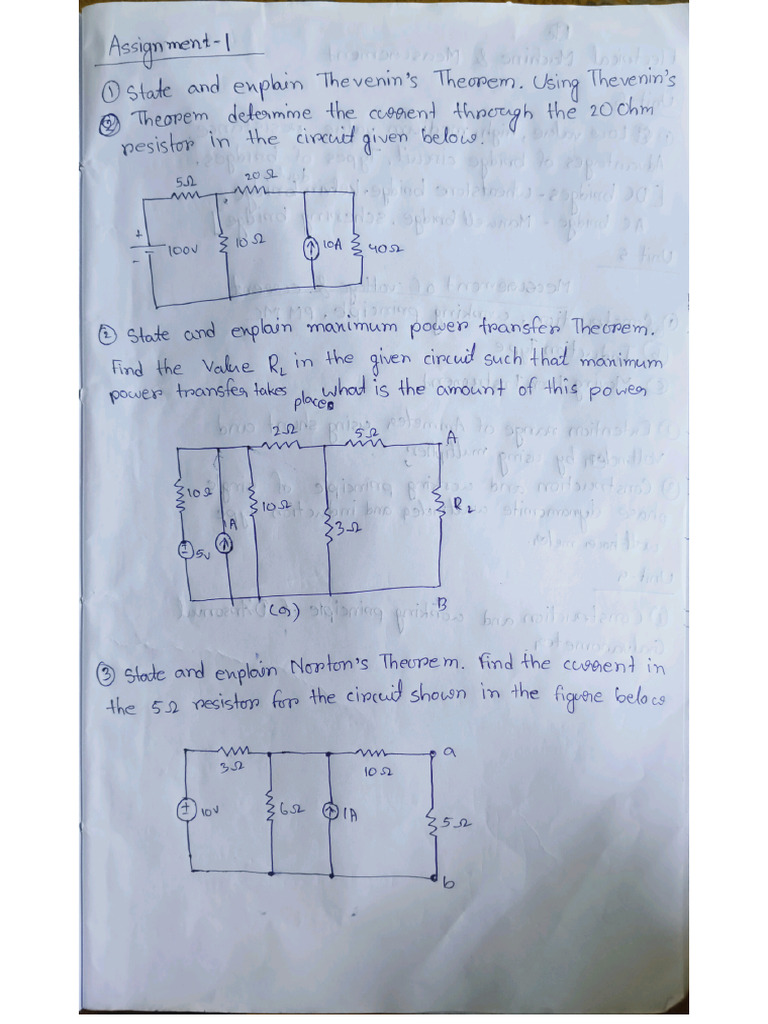 Circuit Theory Assignment | PDF