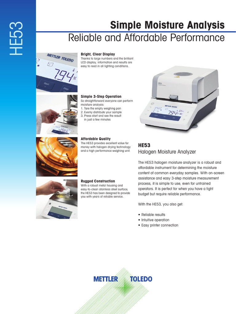 Halogen Moisture Analyzer He53 230v | PDF | Materials | Physical Sciences