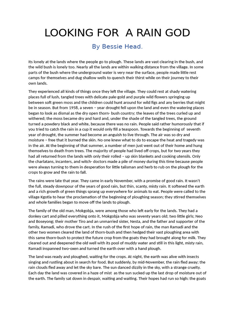 LOOKING FOR A RAIN GOD soft copy | PDF