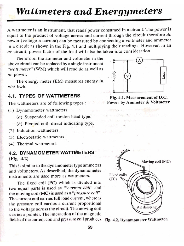 Wattmeter & Energymeter | PDF