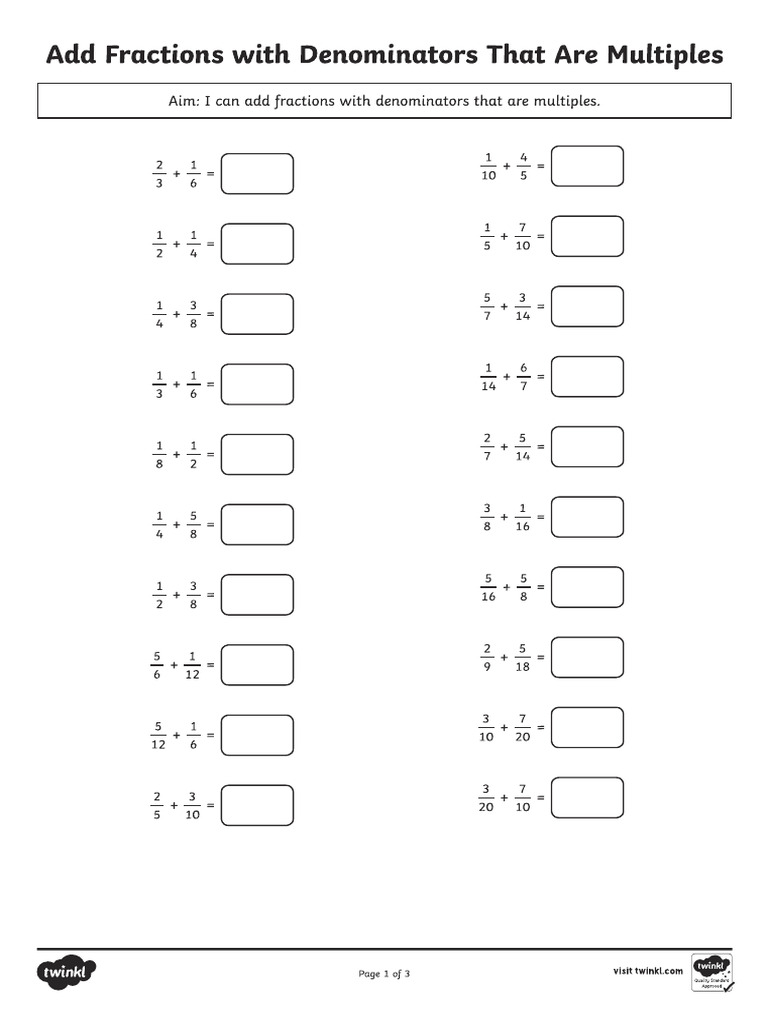 Adding Fractions | PDF