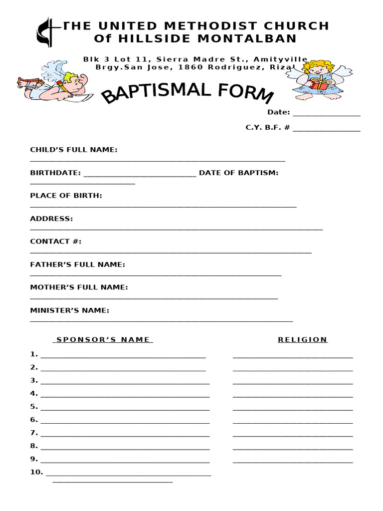 Baptismal Form | PDF