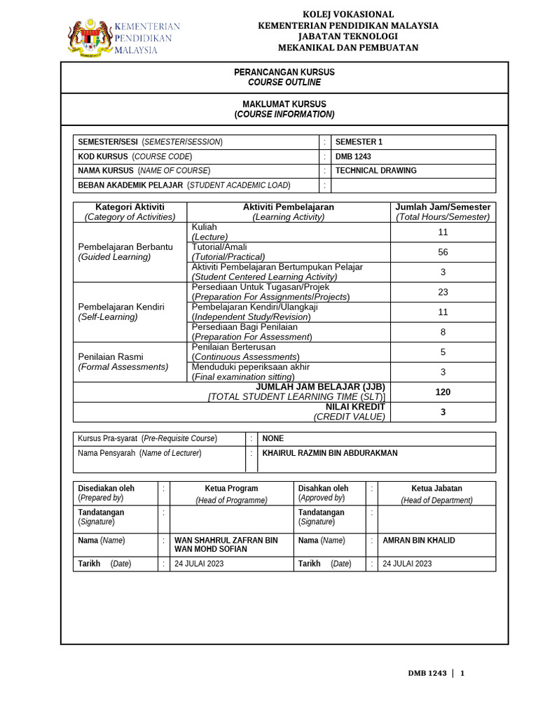 4.CO - DMB 1243 TECHNICAL DRAWING | PDF | Technical Drawing | Geometry