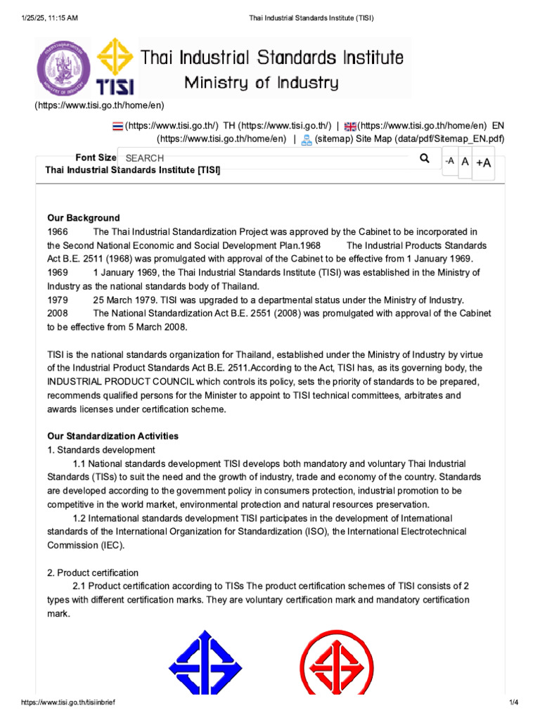 Thailand TISI Certification Overview | PDF