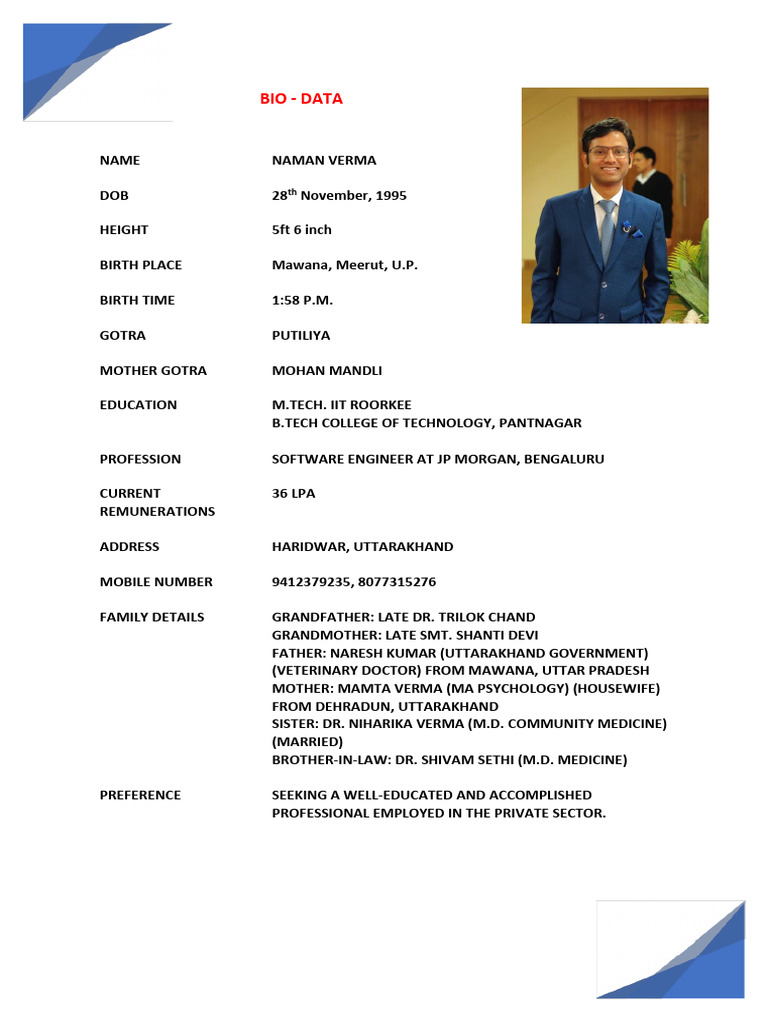 Naman Verma Bio-4 | PDF