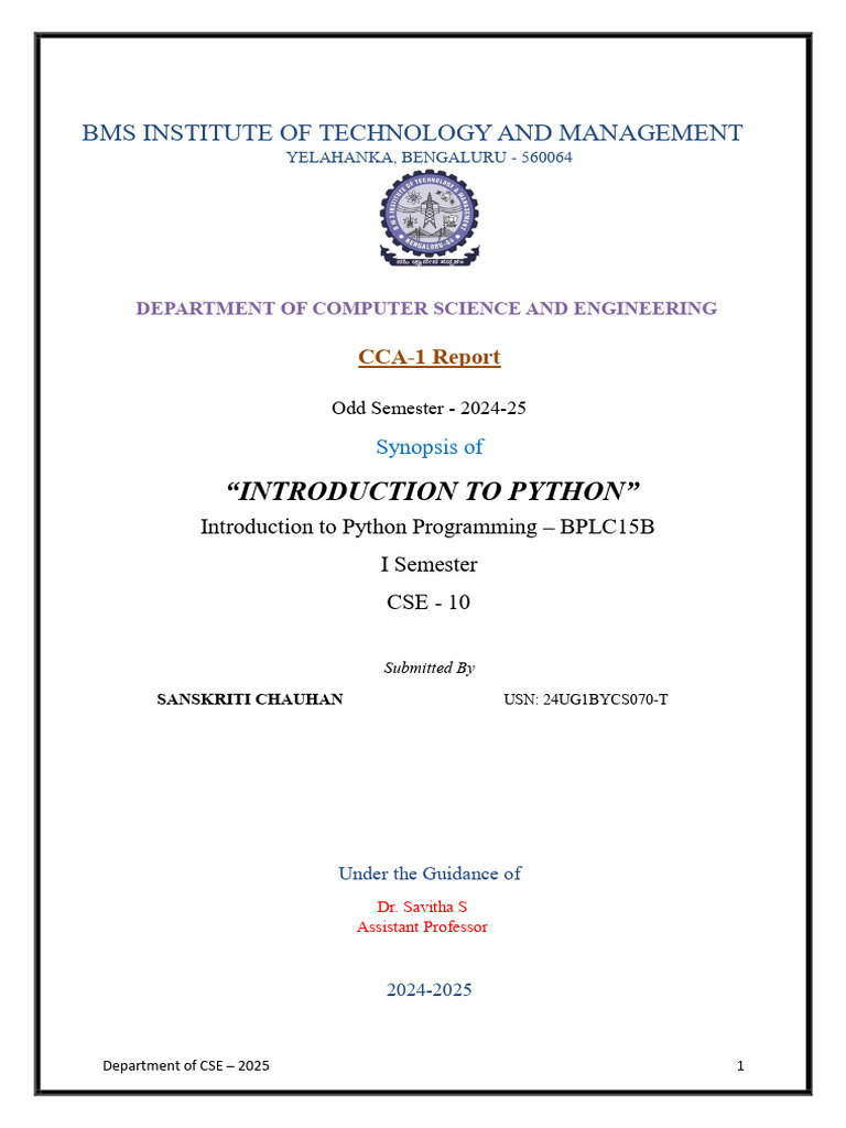 Cca Sanskriti Chauhan Report PLC | PDF | Python (Programming Language) | Computer Programming