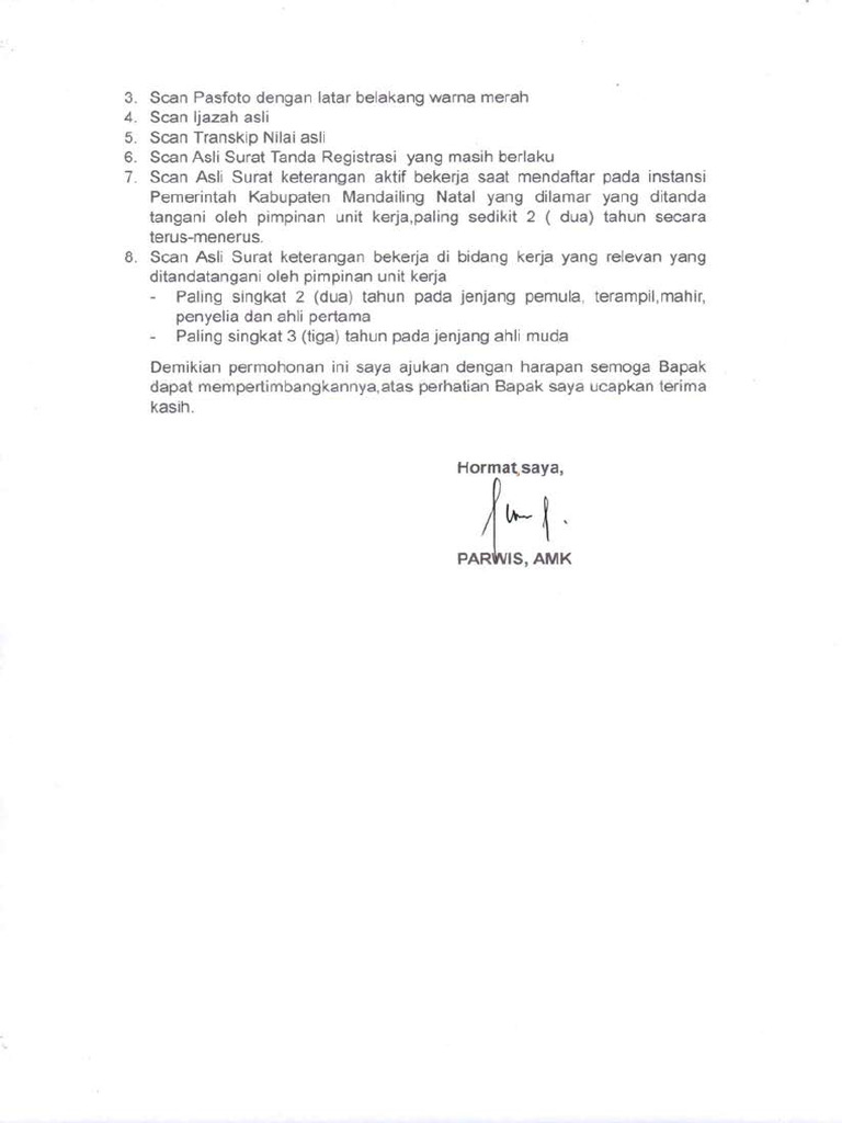 Surat Lamaran ASN 02 | PDF