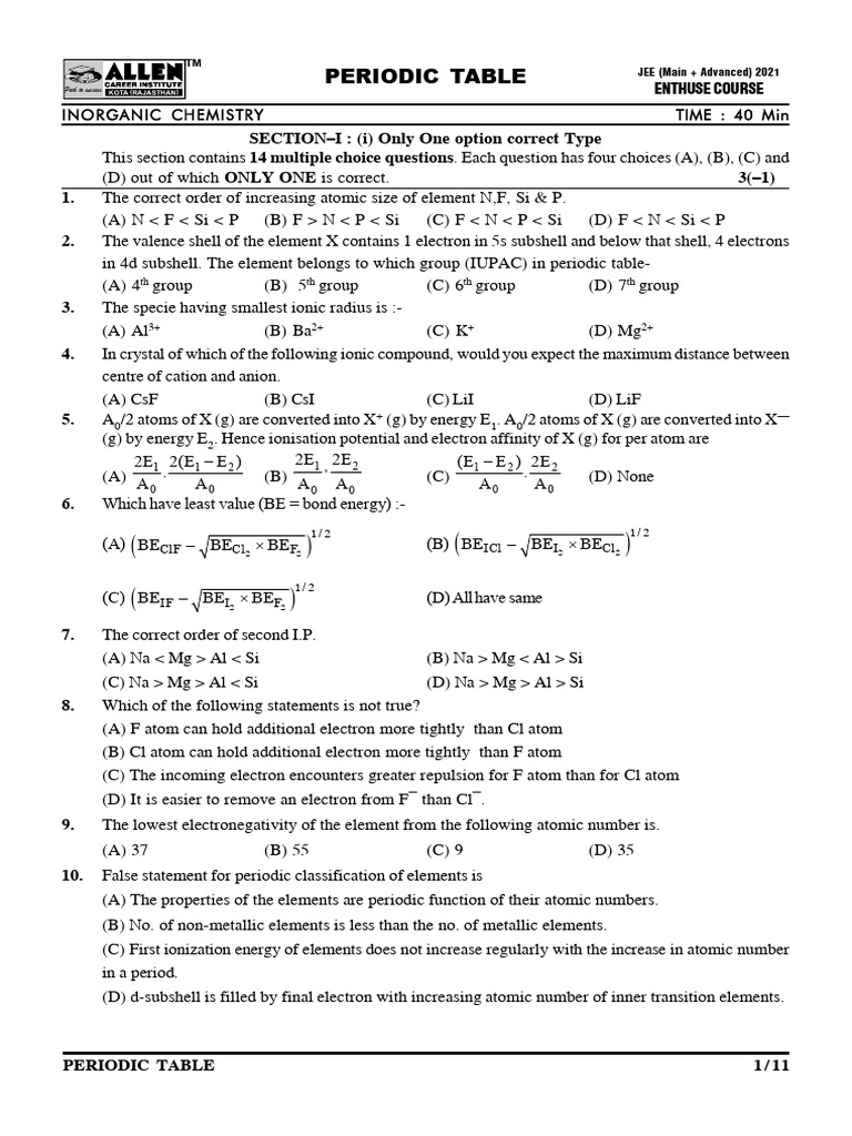 PERIODIC TABLE | PDF | Periodic Table | Materials
