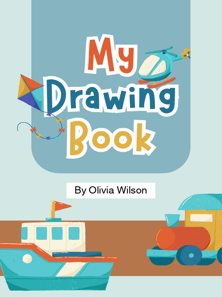 Blue Illustrative Playful Drawing Book Cover Document A4 | PDF