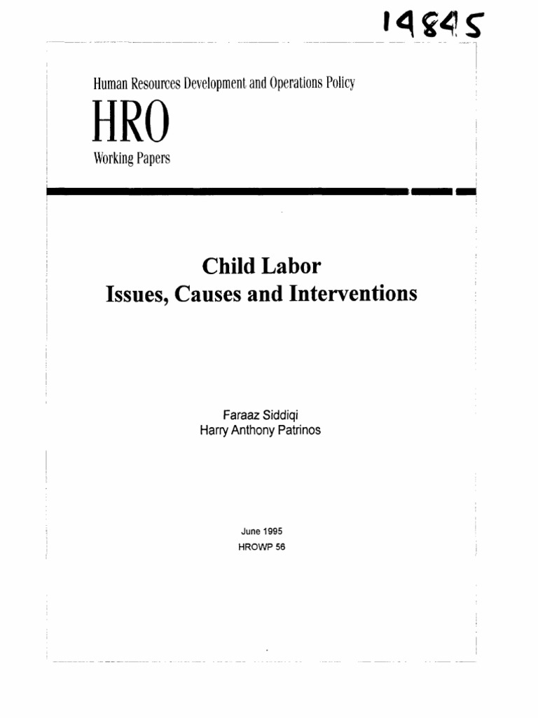 Child Labor Issues Causes and Interventions | PDF | Child Labour ...