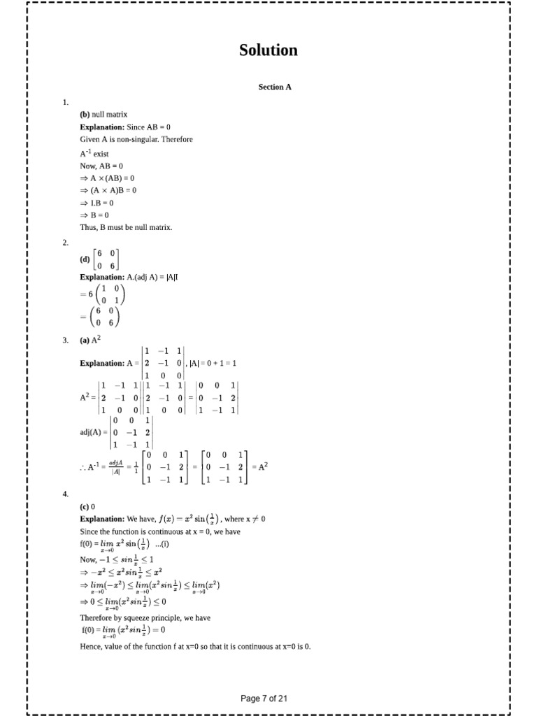 Mock 1 Class 12 Solution | PDF