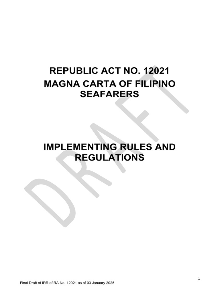 IRR of RA No. 12021 for Seafarers | PDF | Arbitration