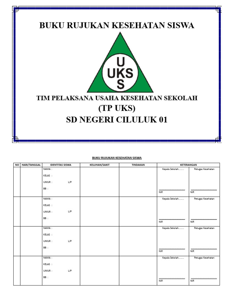 Buku Adm Uks | PDF