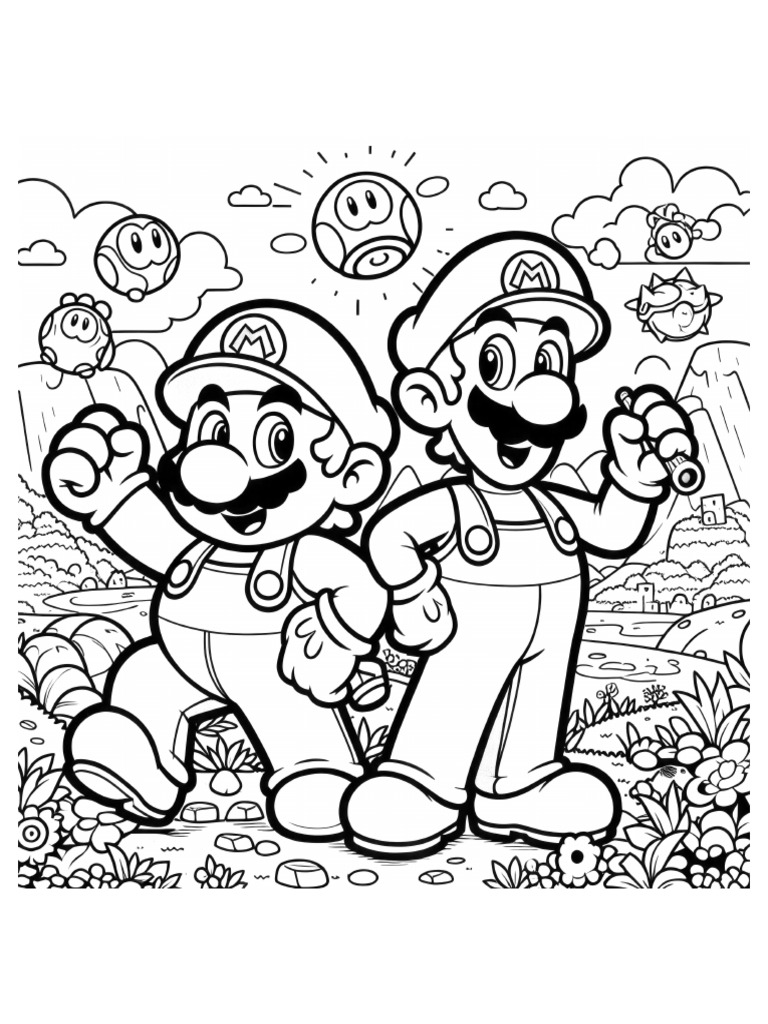 Super Mario Bros Coloring Page 13 | PDF