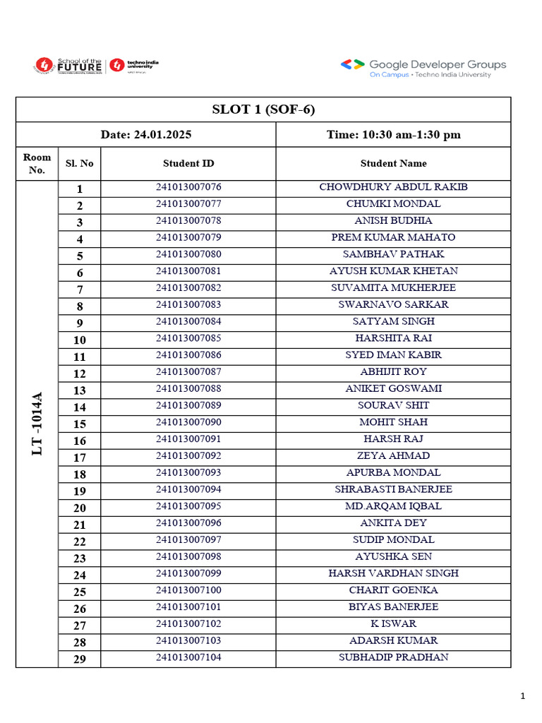 Student Exam Schedule for 2025 | PDF